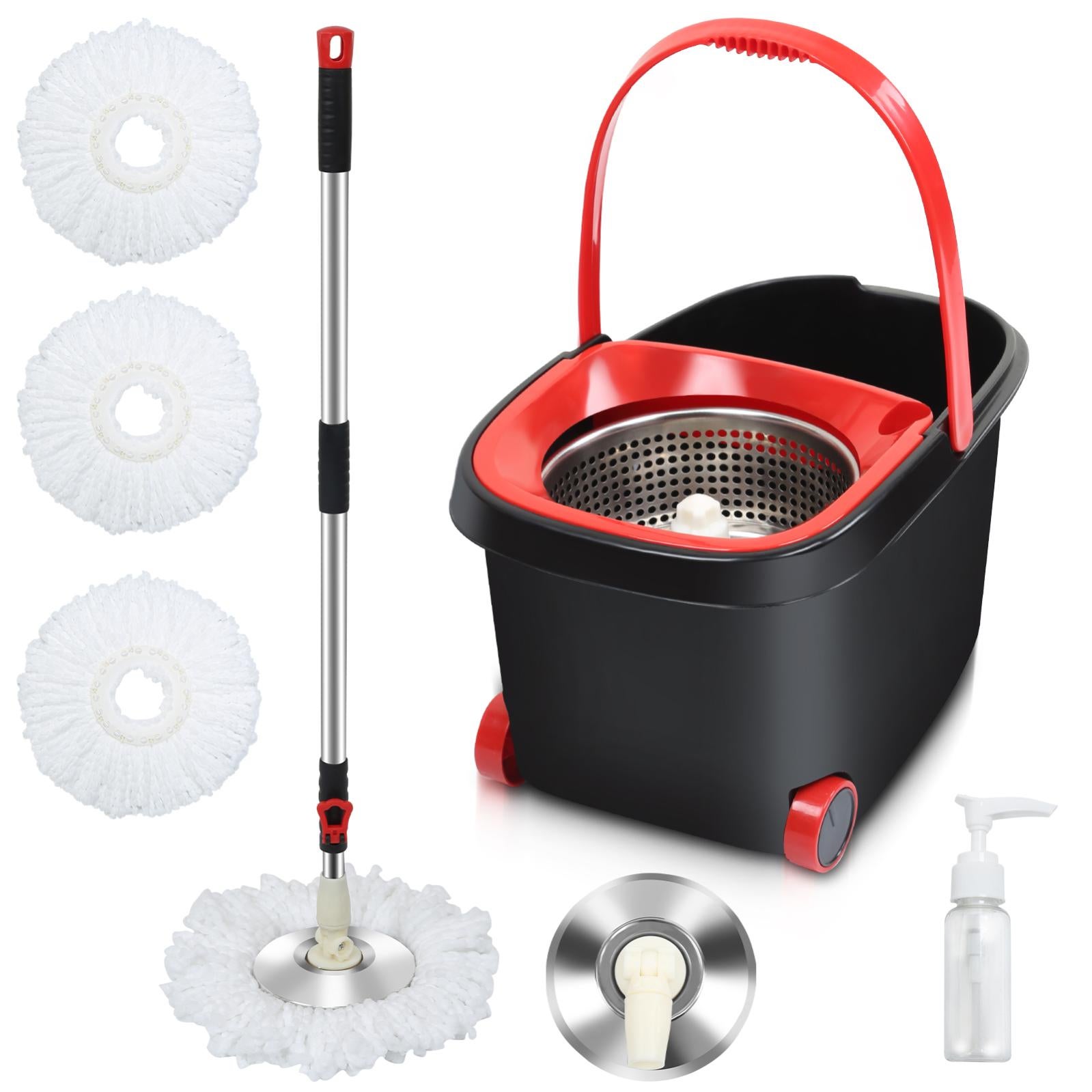 Serpillière Ensemble vadrouille essuie-sol turbo avec 3 pièces de tapis ...