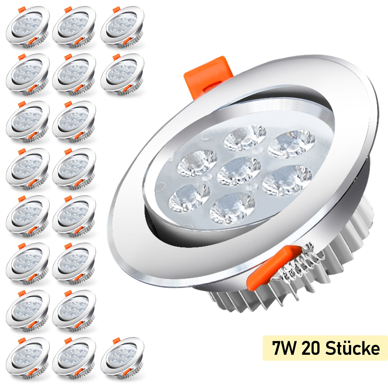 Lot De 20 Spots Encastrable Led Intégrés Spots à Encastrer 3w Blanc
