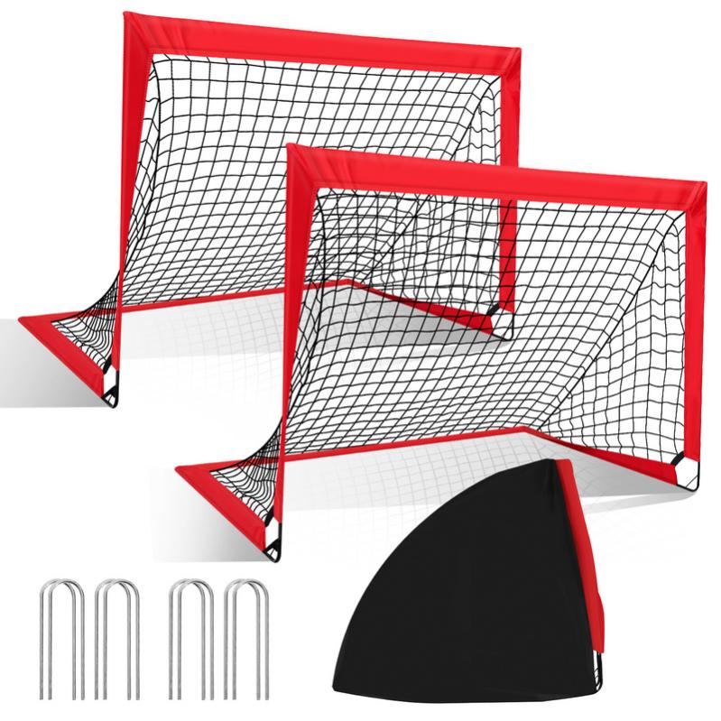 But de Football Lot de 2 pcs Pliable Filet de football Mini Cage de ...
