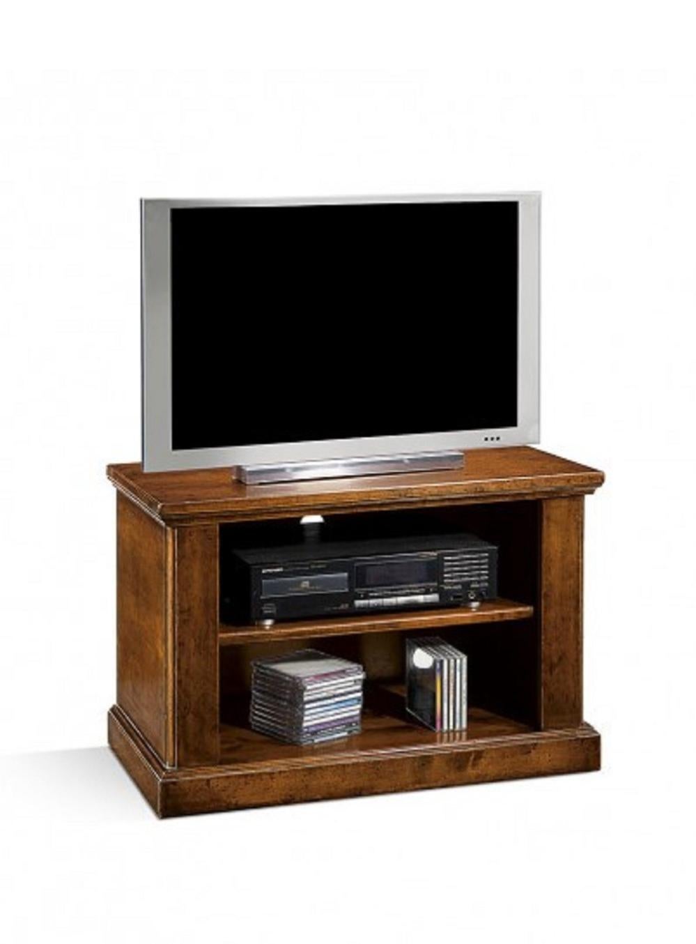 MOBILI 2G - Porta televisore in legno 2 vani con ruote arte povera ...