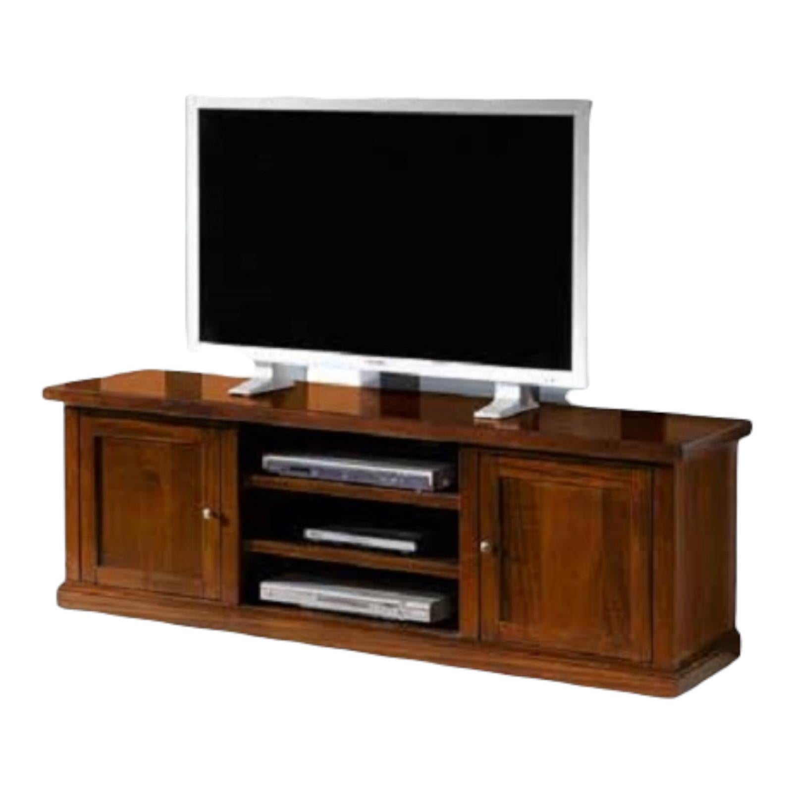 MOBILI 2G - Porta tv arte povera televisore in legno tinta noce ...