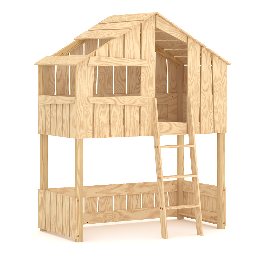 Lit mezzanine en contreplaqué de pin 180x80 naturel | Leroy Merlin