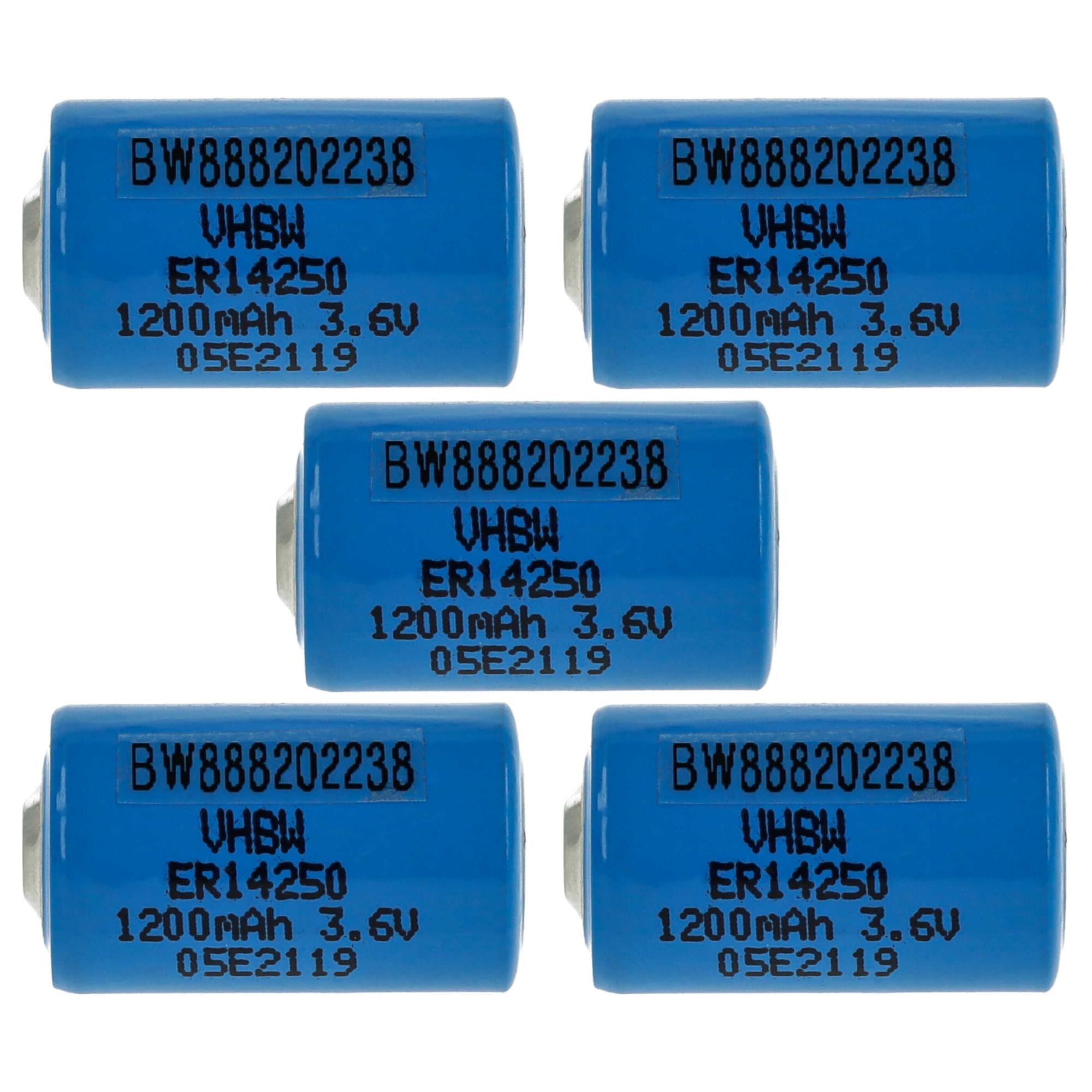 Vhbw 5x pila cilindrica al litio ER14250 sostituisce TL-2150, TL-2150/S ...