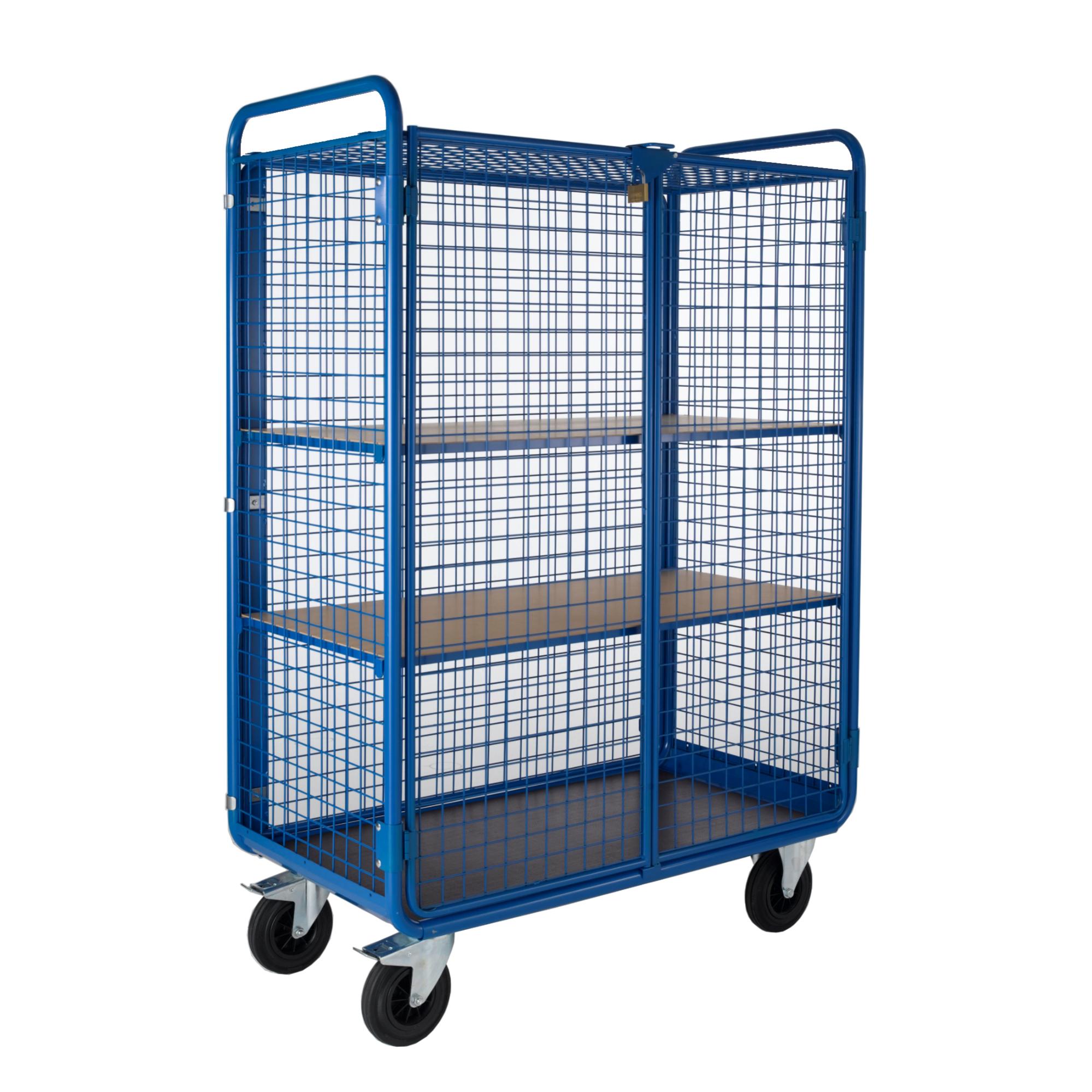 Chariot manutention grillagé grande hauteur 4 côtés - 70 x 120 x 187 ...
