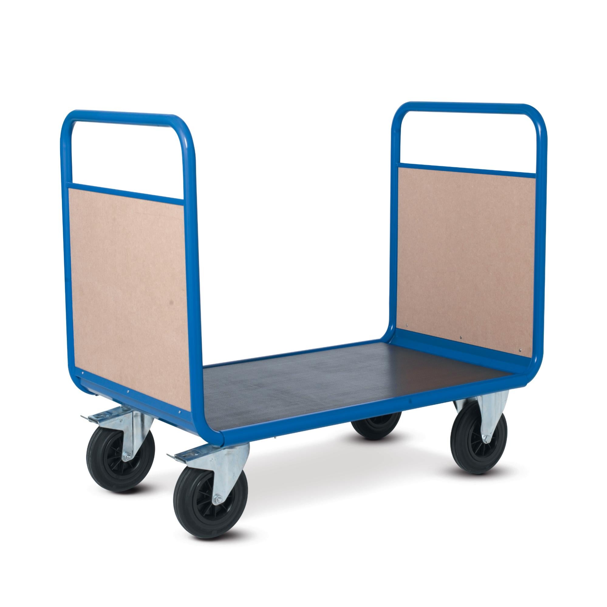 Chariot manutention avec 2 dossiers bois charge 500kg - 80 x 120 x ...