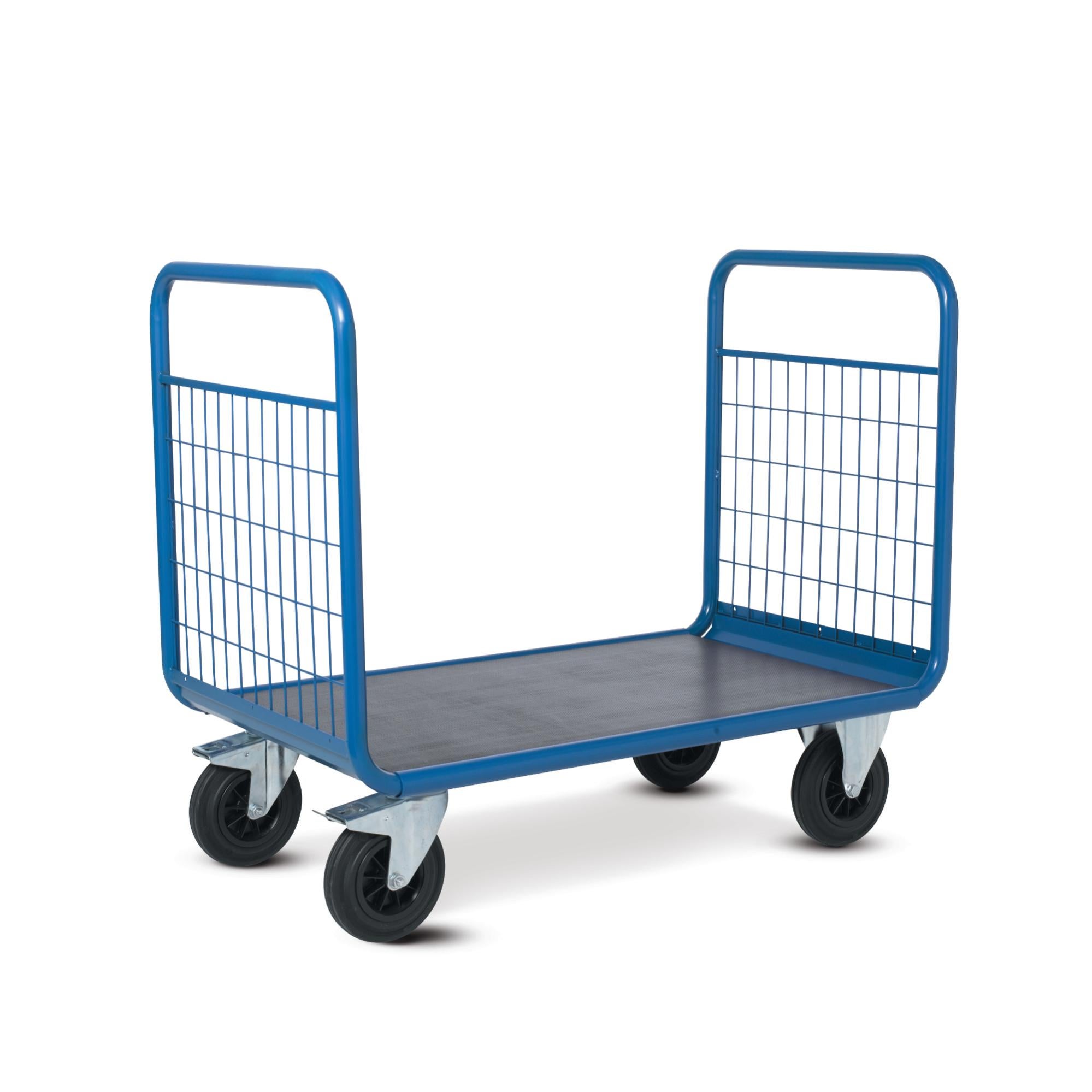 Chariot manutention avec 2 dossiers grillagés charge 500kg - 80 x 120 x ...