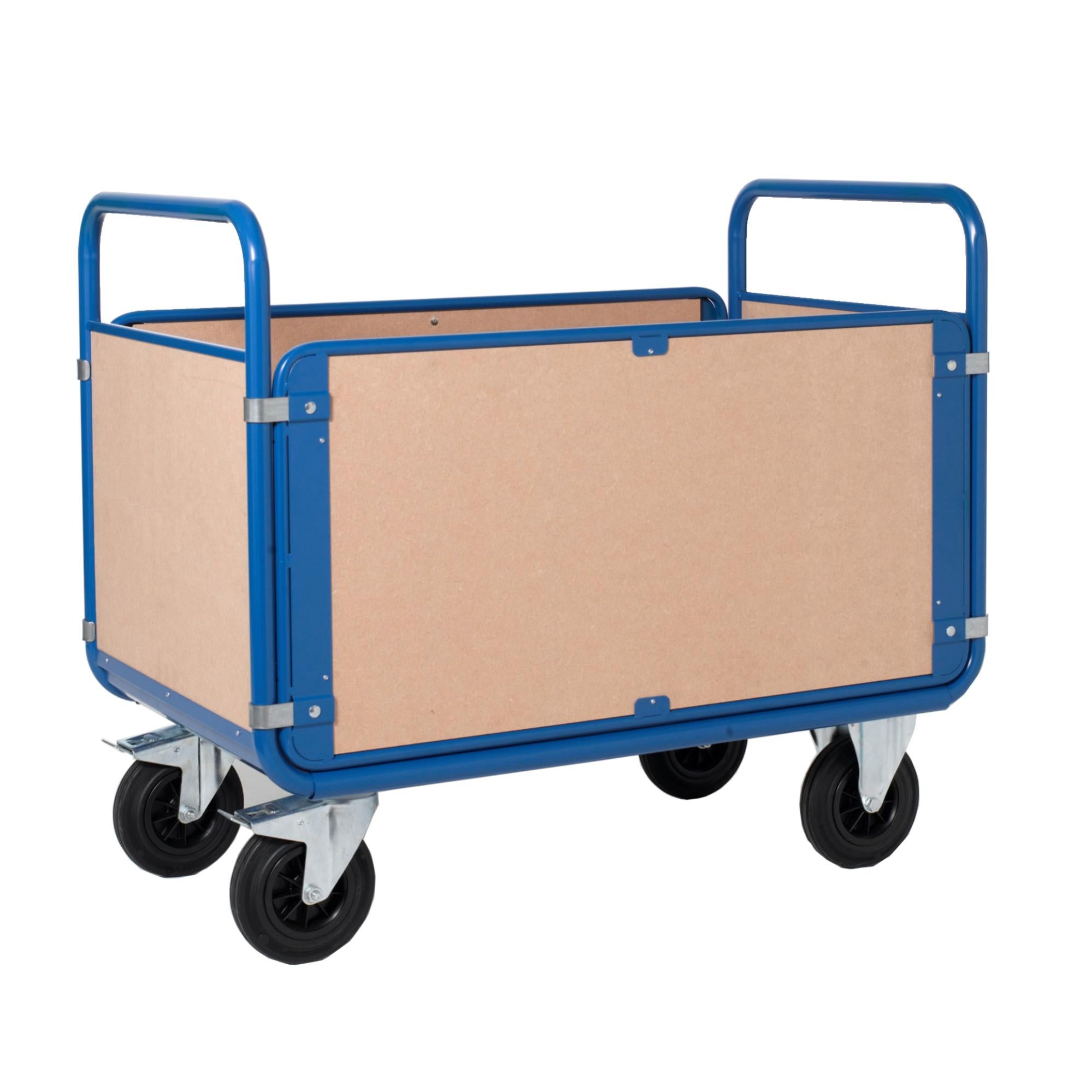 Chariot manutention 4 côtés bois charge 500kg - 70 x 120 x 100cm ...