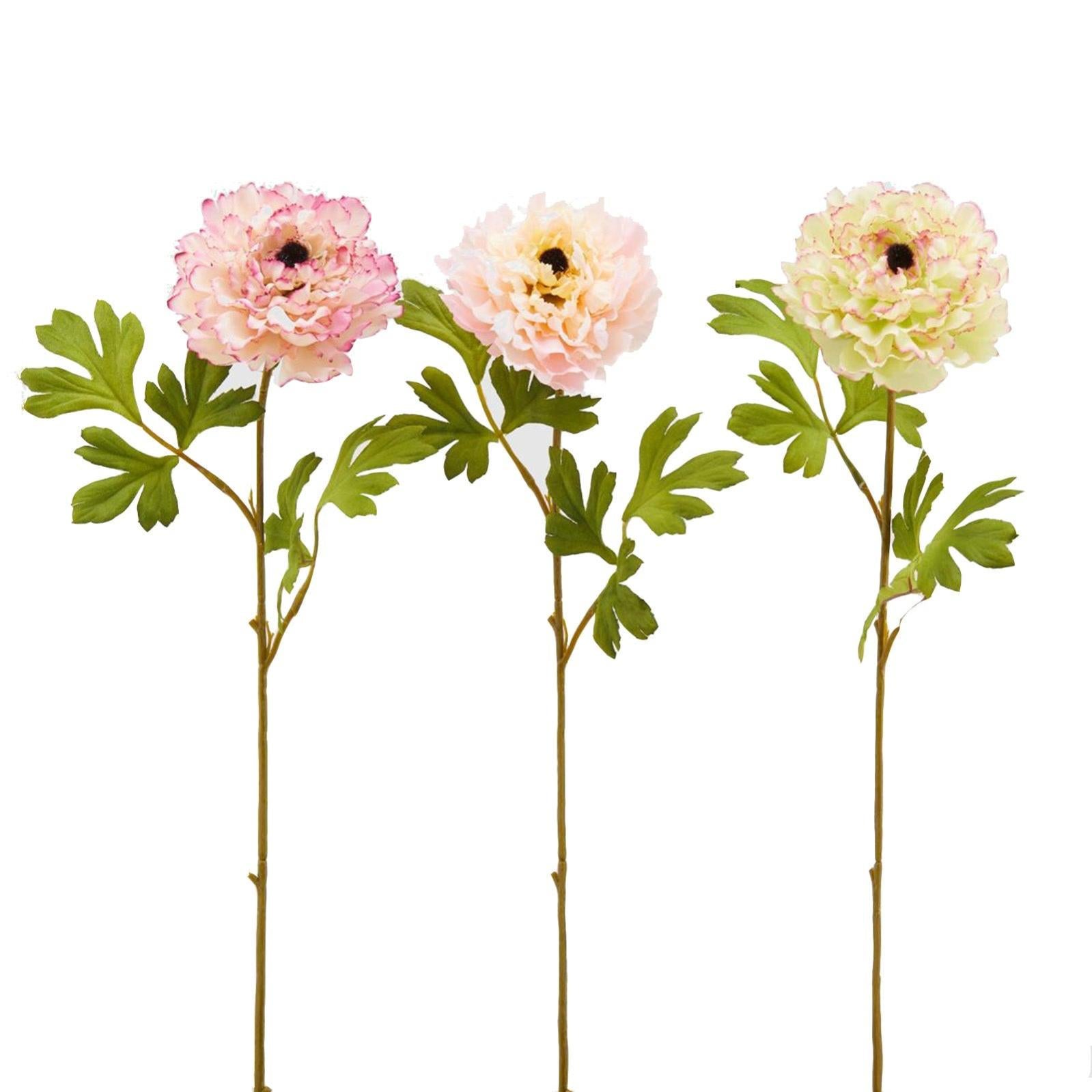 Fiore artificiale Ranuncolo Rex h 60 cm effetto realistico con stelo ...