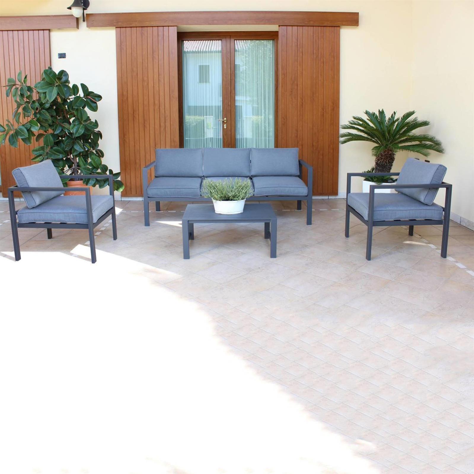 Salottino Moderno "Avana" antracite in alluminio antiruggine con ...