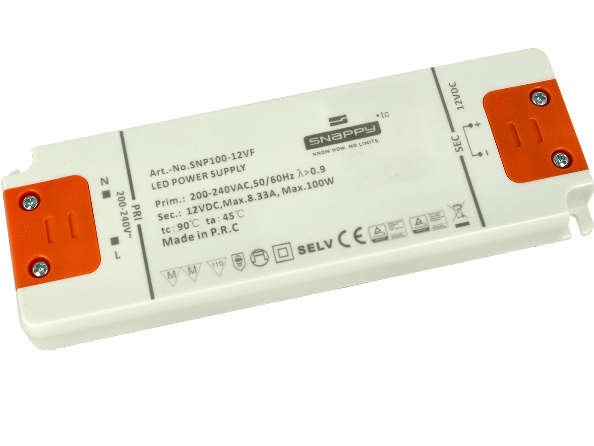 Slim 12V 100W 8.33a 17 mm Snappy SNP100-12VF | Leroy Merlin