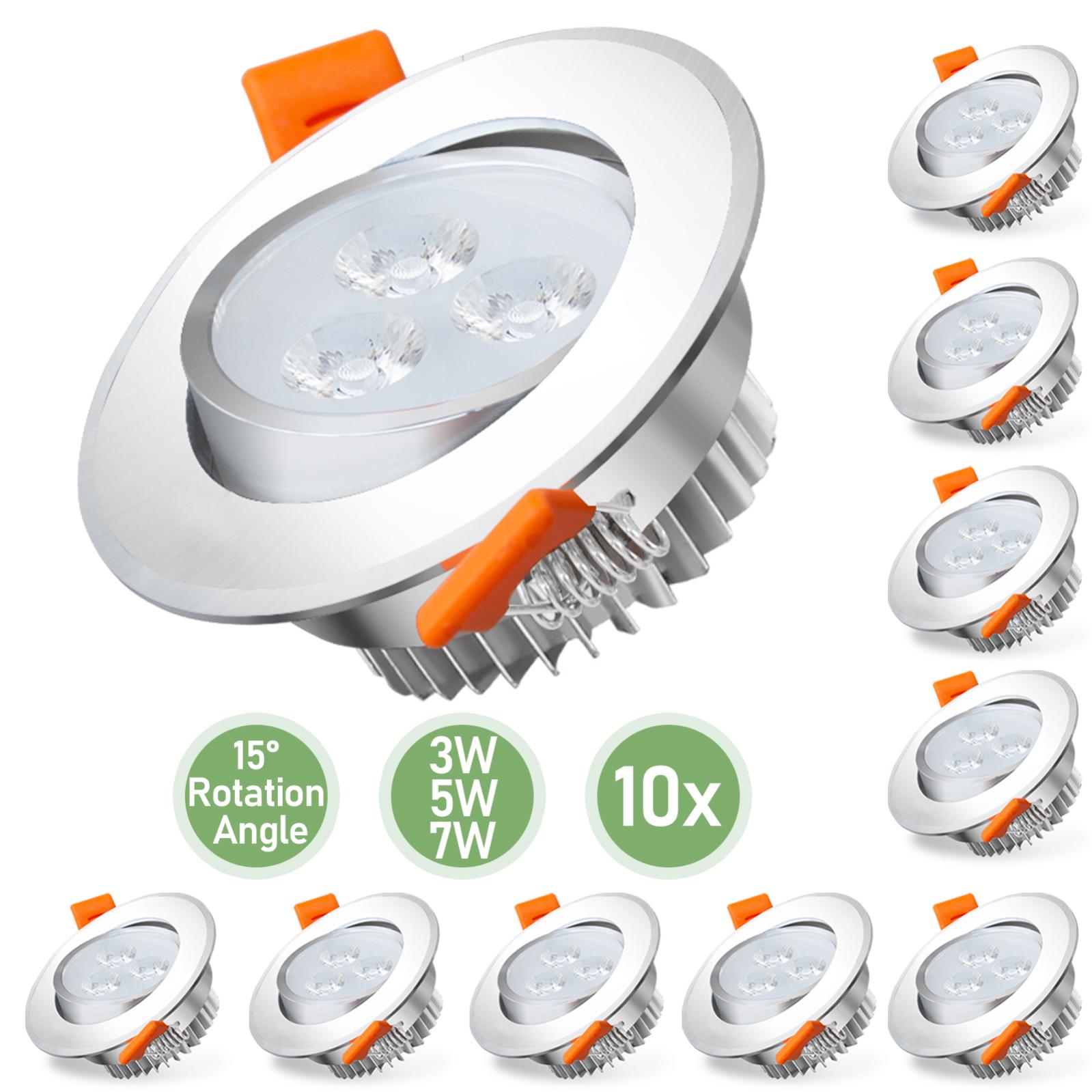 Lot de 10 Spots Encastrable LED Intégrés spots à encastrer Blanc froid ...