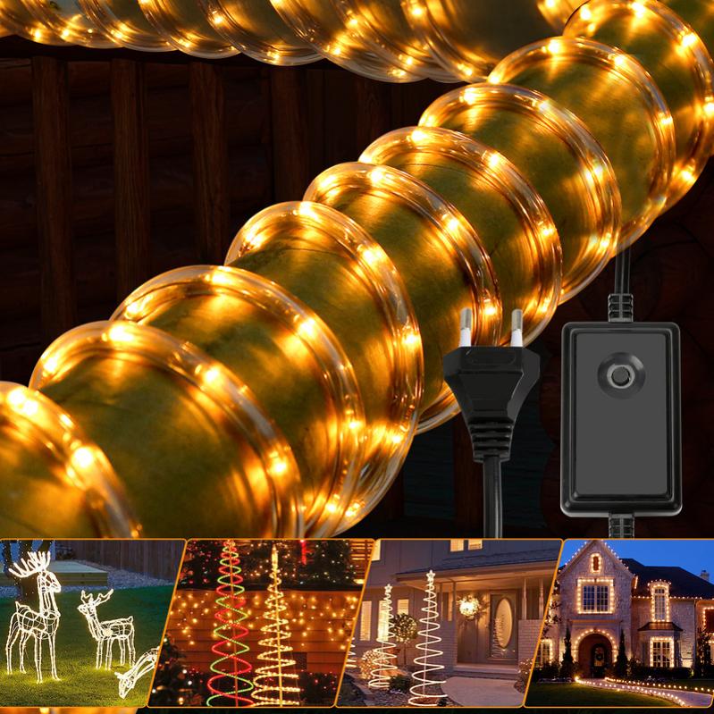 Tuyau lumineux LED Chaîne de lumière Tuyau lumineux Party Light Garden ...