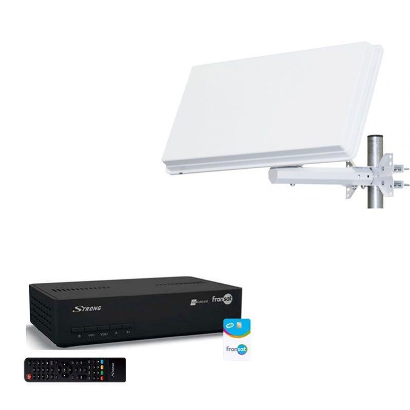 Pack SELFSAT Parabole satellite Plate 1 Sortie + STRONG Récepteur TV ...