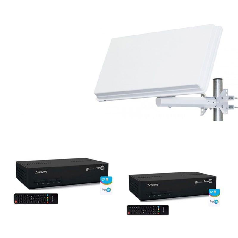 Pack SELFSAT Parabole satellite Plate 2 Sortie avec LNB intégré + 2 ...