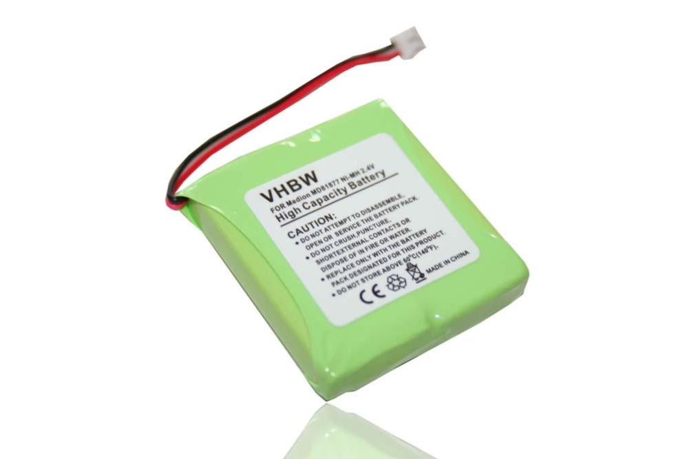 Vhbw NiMH Batterie 600mAh (2.4V) combiné téléphonique, téléphone fixe TEXET TX-D7400. Remplace ...