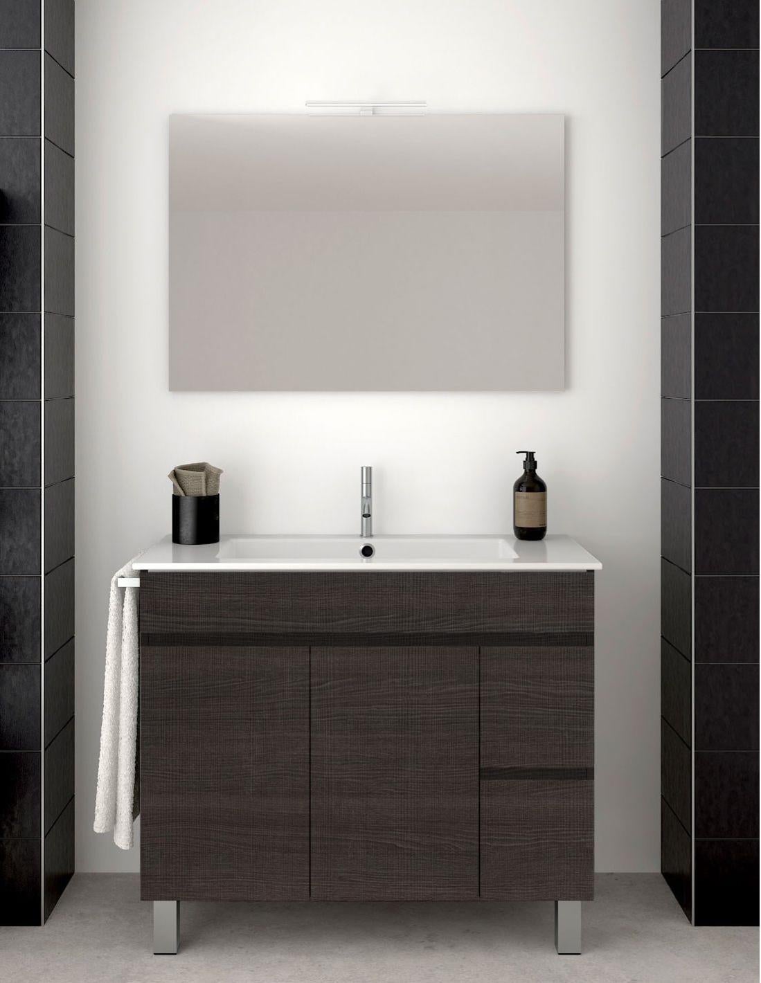 Mueble de Baño Isquia 2 cajones y dos puertas incluye lavabo y espejo ...
