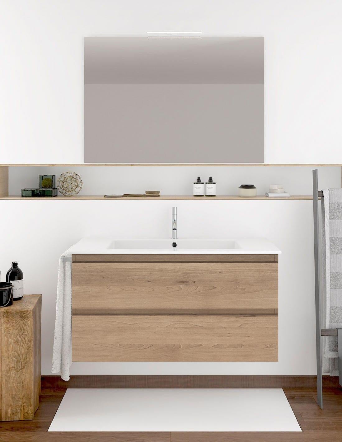 Mobili da bagno Ibiza 2 cassetti include lavabo e specchio - Steppa ...