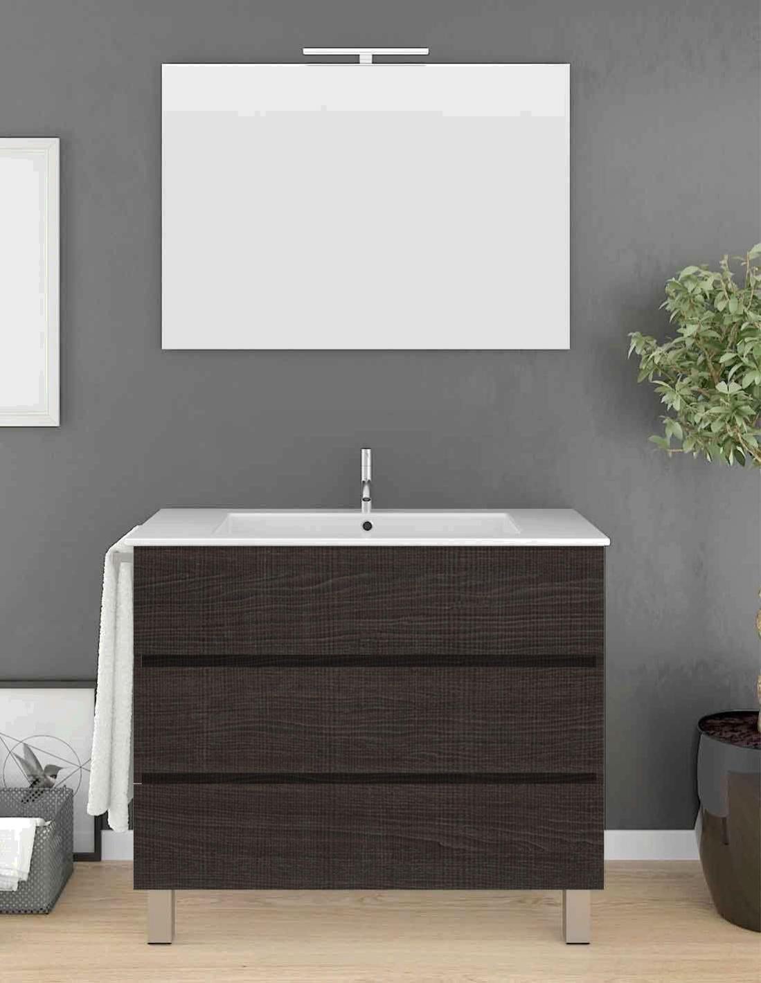 Set da bagno Imperia 3 cassetti Include Mobile, Lavabo e Specchio ...