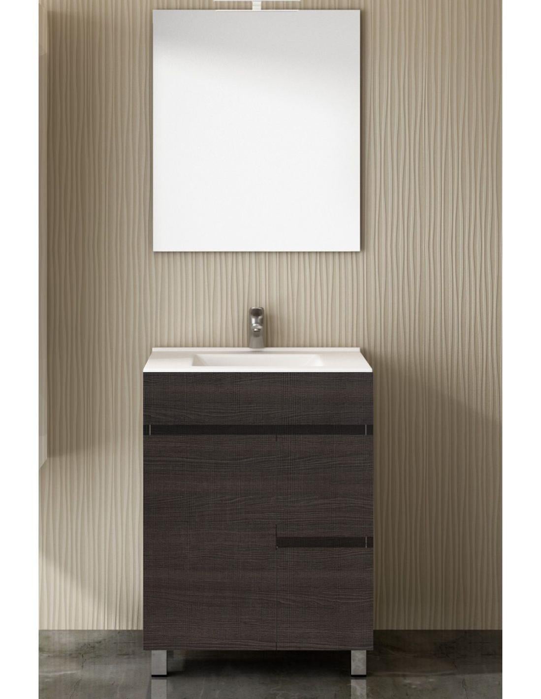 Mueble de Baño Isquia 2 cajones y dos puertas incluye lavabo y espejo ...