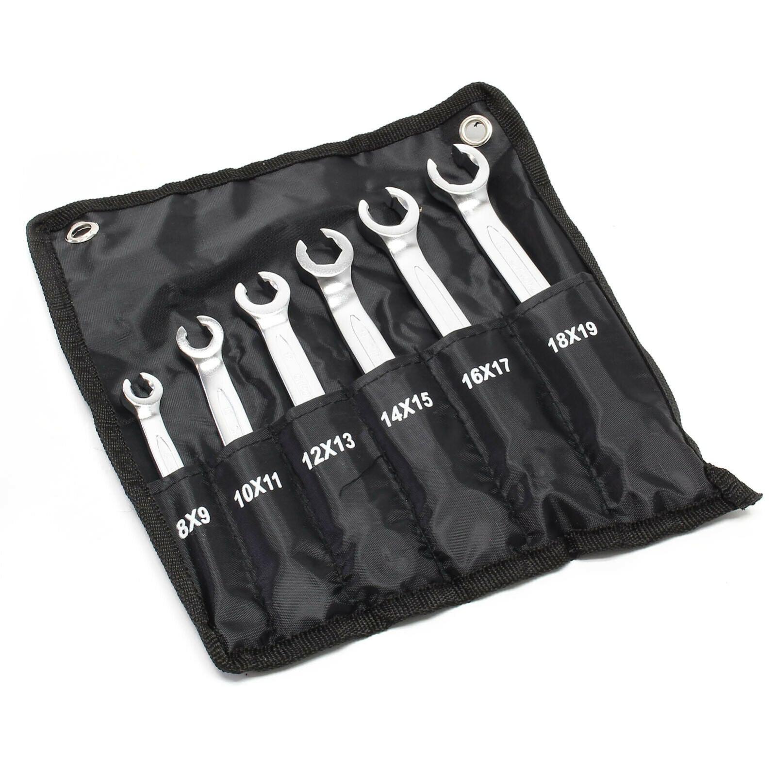 Jeu 6 clés pour conduite de frein 8-19 mm clé polygonale plate à durite ...