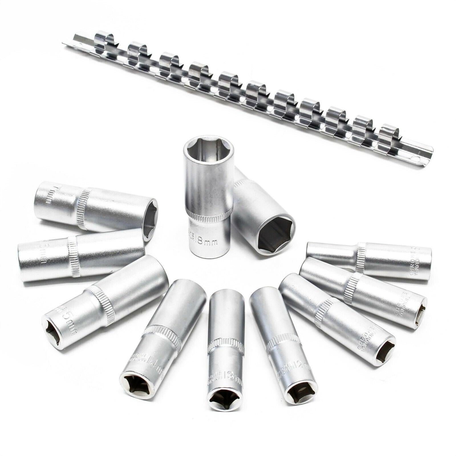 Jeu de 12 douilles métriques 3/8" à six pans clé à douille 8-19mm crv ...