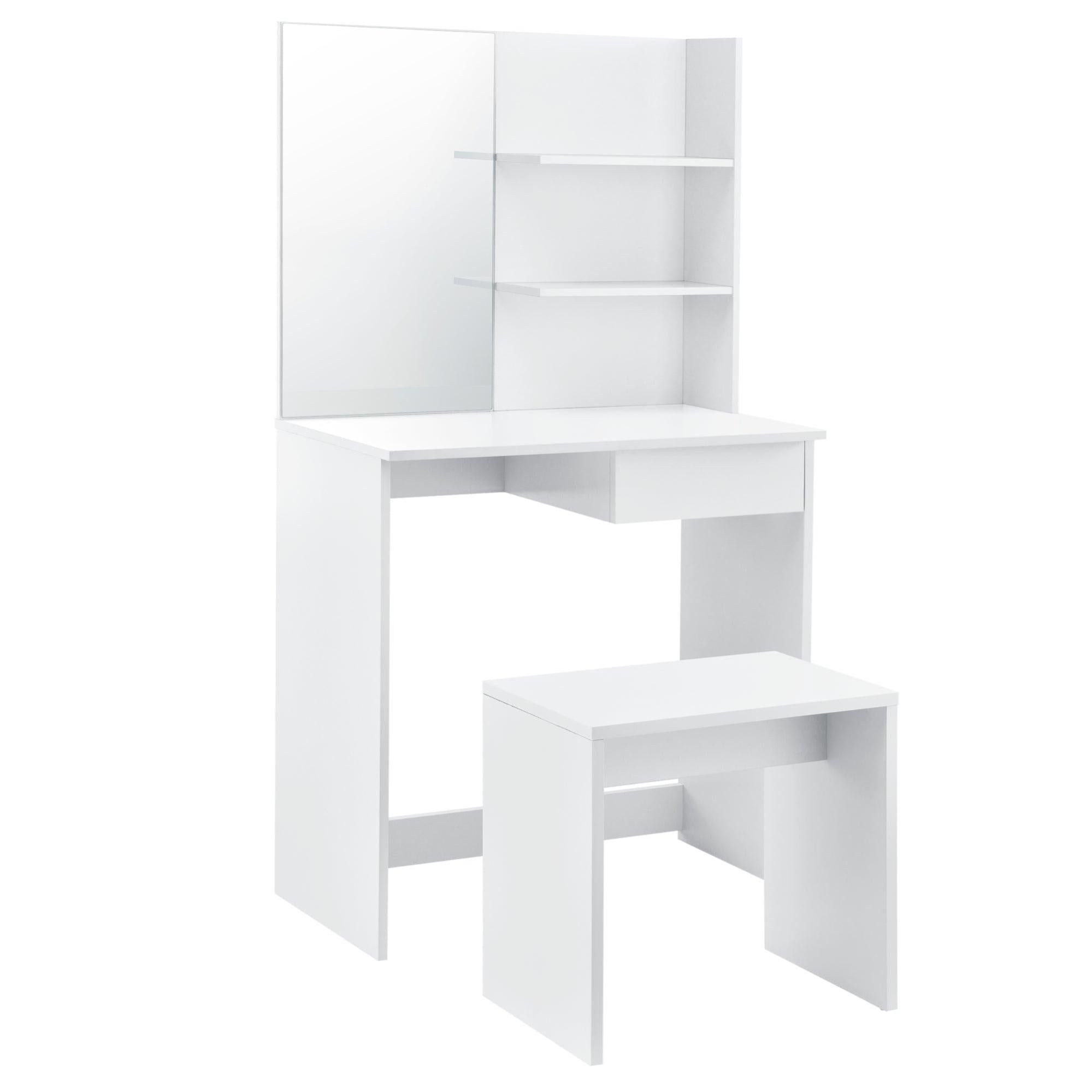 Coiffeuse table de maquillage avec tiroir et chaise panneau de bois 141 ...