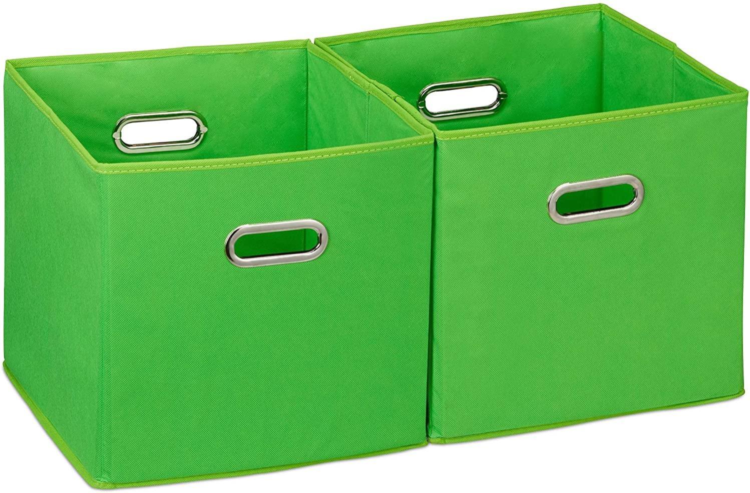 Boîte de rangement en tissu en lot de 2 vert 13_0000486 | Leroy Merlin