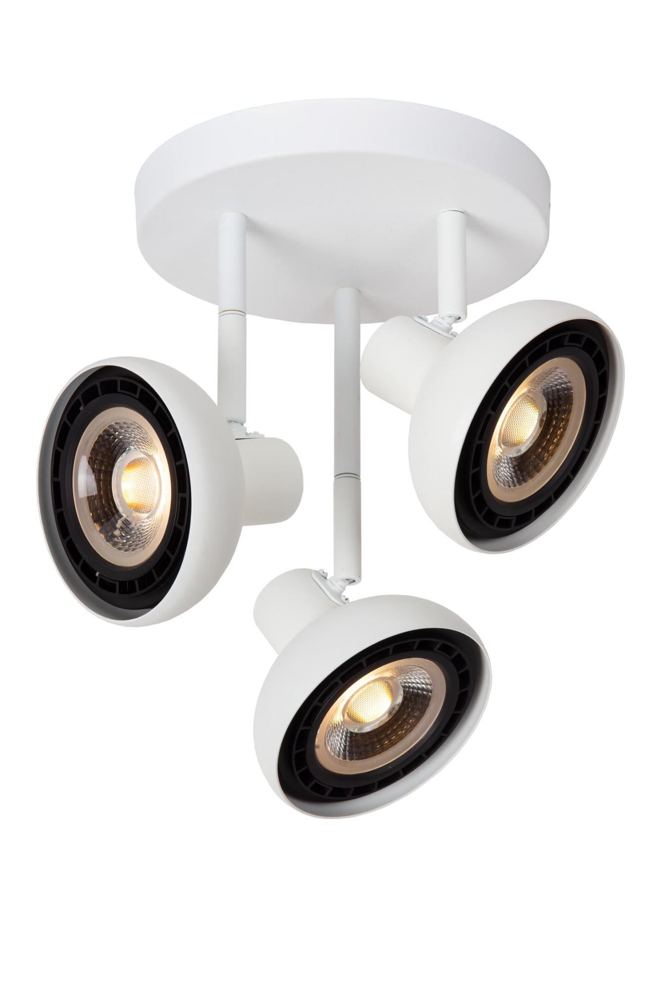 Lucide SENSAS - Spot plafond - Ø 25,8 cm - 3xGU10 (ES111) - Blanc ...
