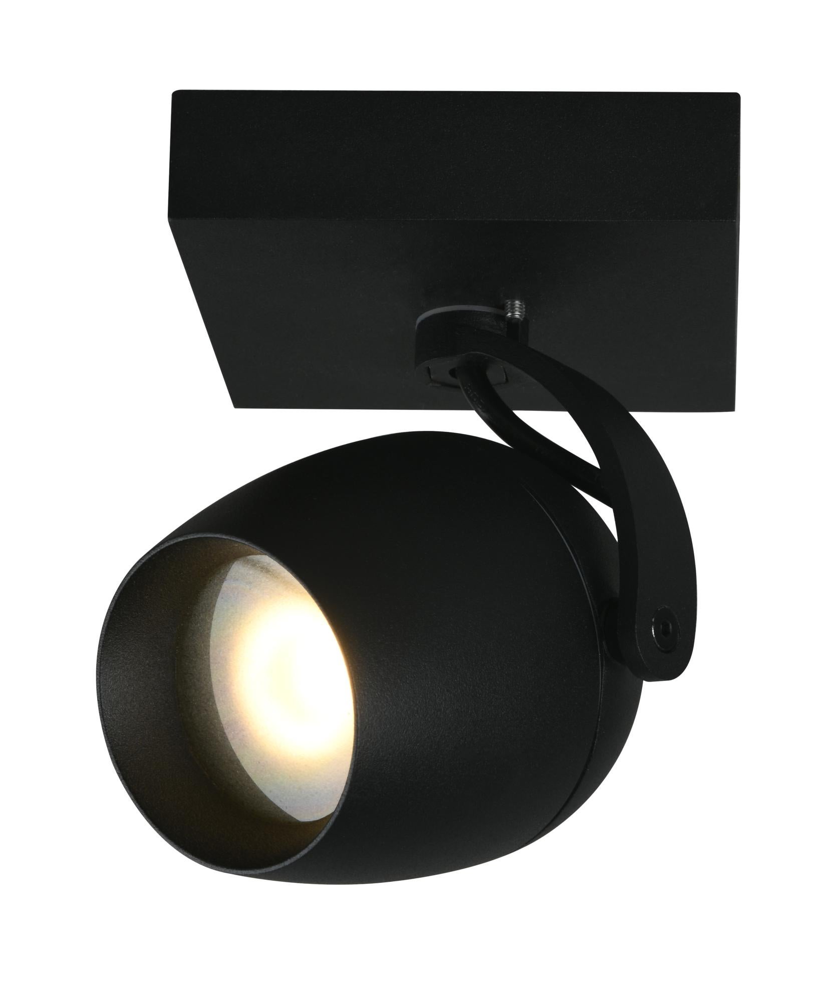 Lucide PRESTON - Spot plafond Salle de bains - 1xGU10 - IP44 - Noir ...