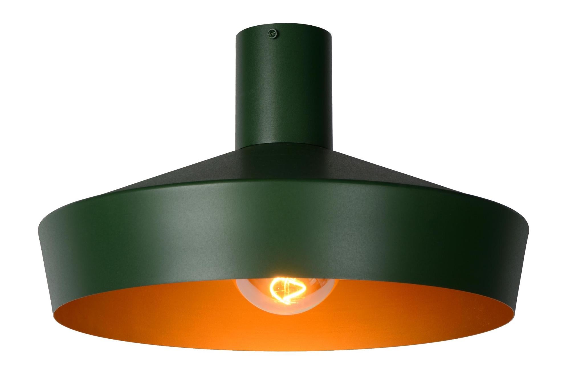 Lucide CARDIFF - Plafonnier - Ø 40 cm - 1xE27 - Vert | Leroy Merlin