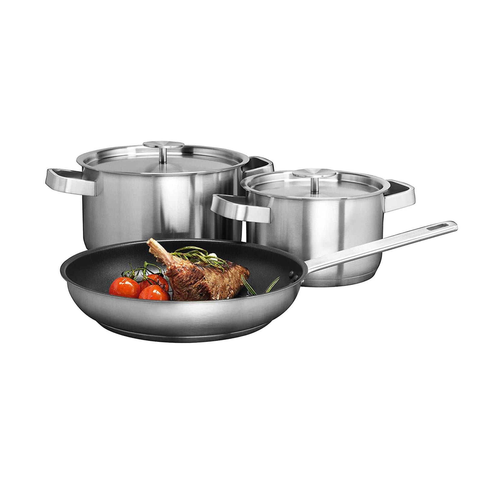 AEG Set di Pentole A3SS Padella 3 Pezzi in Acciaio Inox | Leroy Merlin