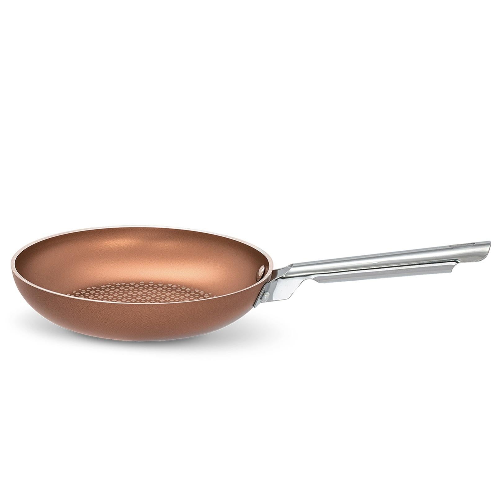 Padella 24 cm Antiaderente Manico Acciaio Inox Rivestimento Effetto ...