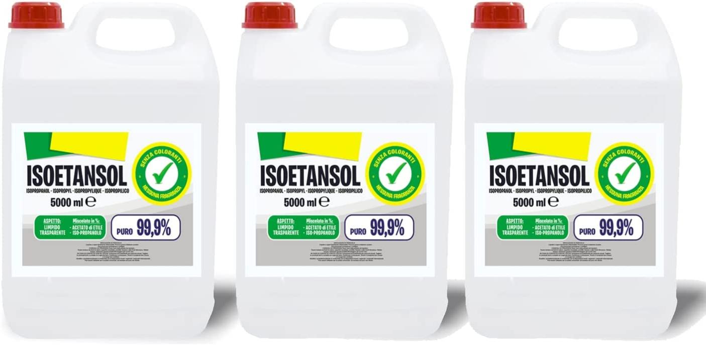 3X5 ISOETANSOL 100AE Isopropanolo Alcool Puro AL 99.9% ISOPROPILICO ...