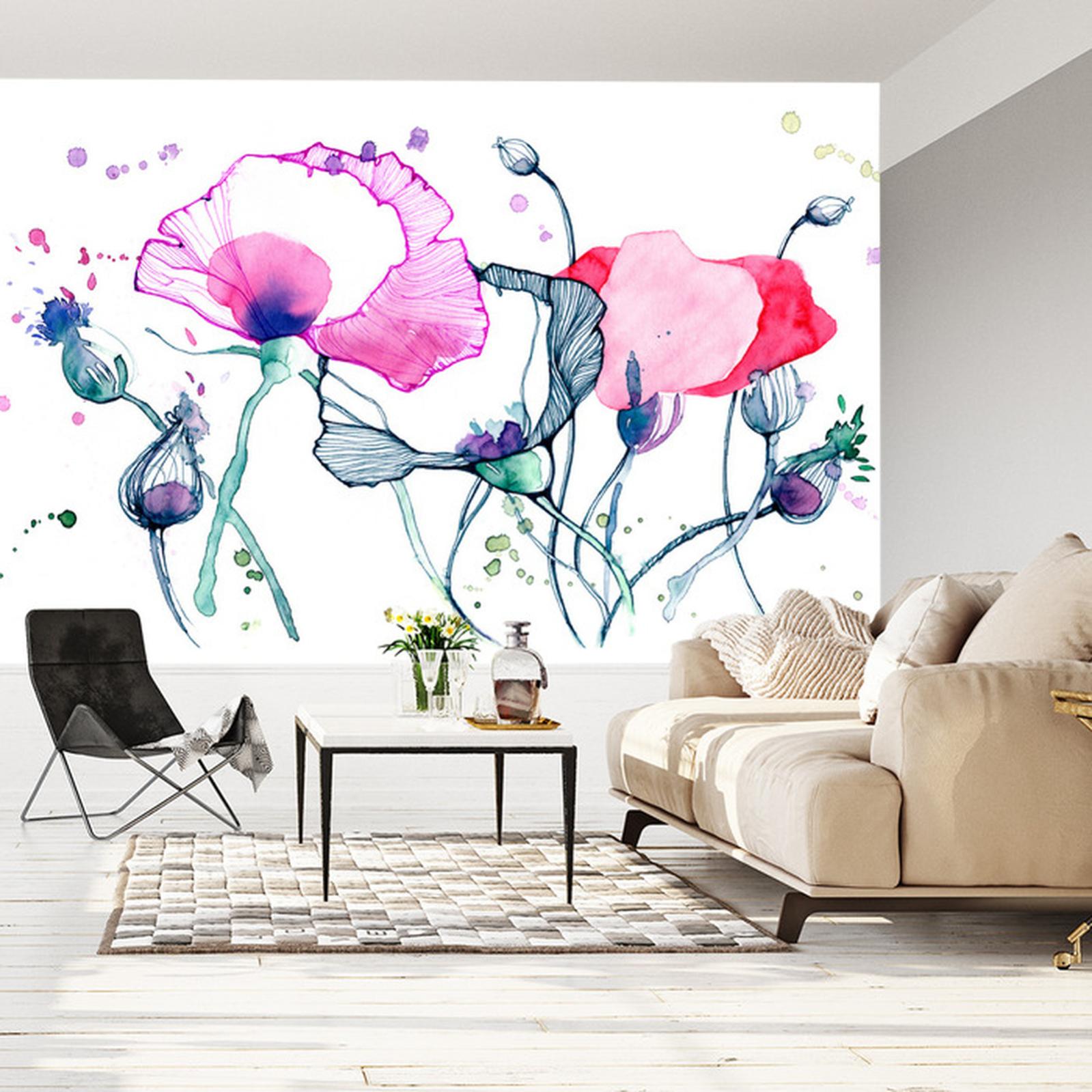 Carta Da Parati Papaveri Colorati- Dimensione: 90x60 cm | Leroy Merlin