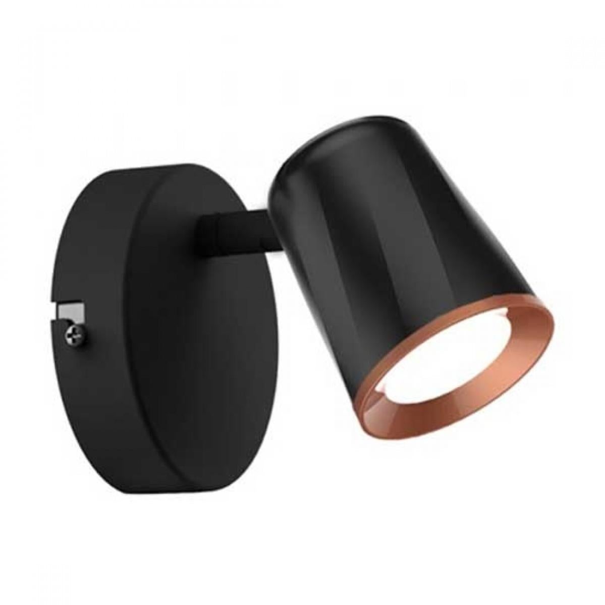 V-TAC VT-806 faretto lampada led 5W da parete nero orientabile luce da ...