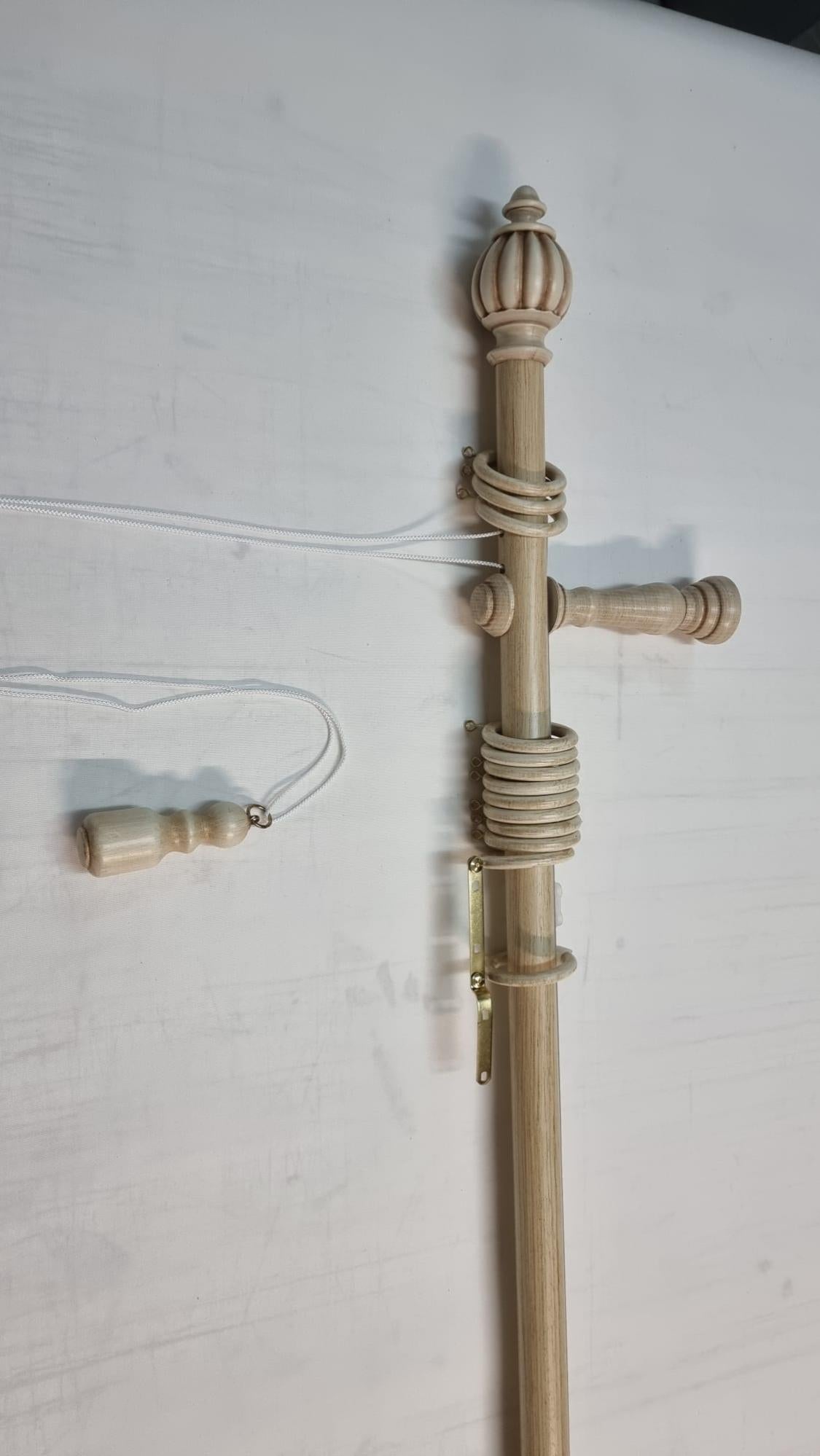 Bastone in legno per tenda diametro 35 mm a corda colore avorio antico ...