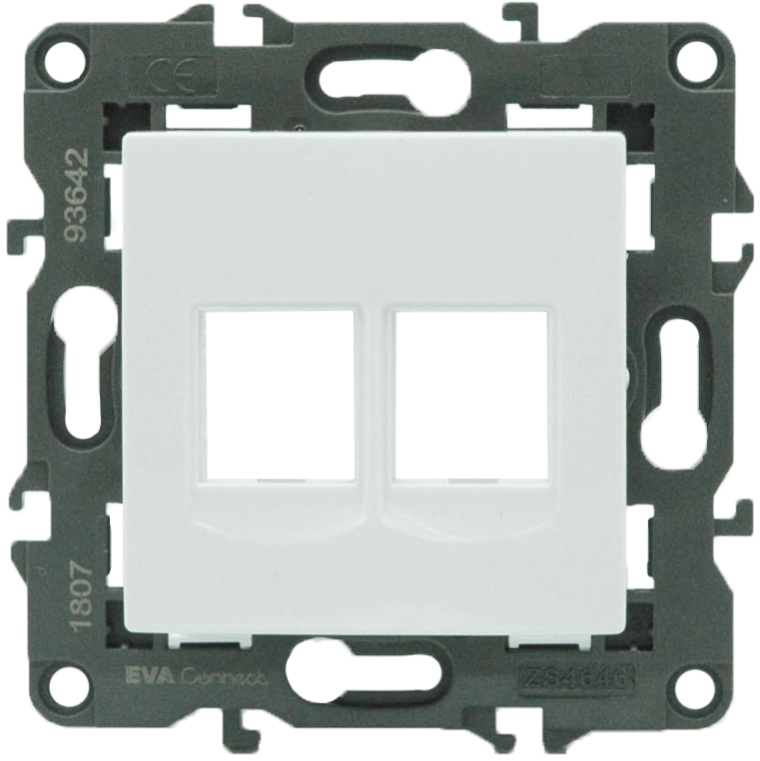 PRISE RESEAU RJ45 DOUBLE SANS NOYAU - 'NOVA' - 93642 | Leroy Merlin