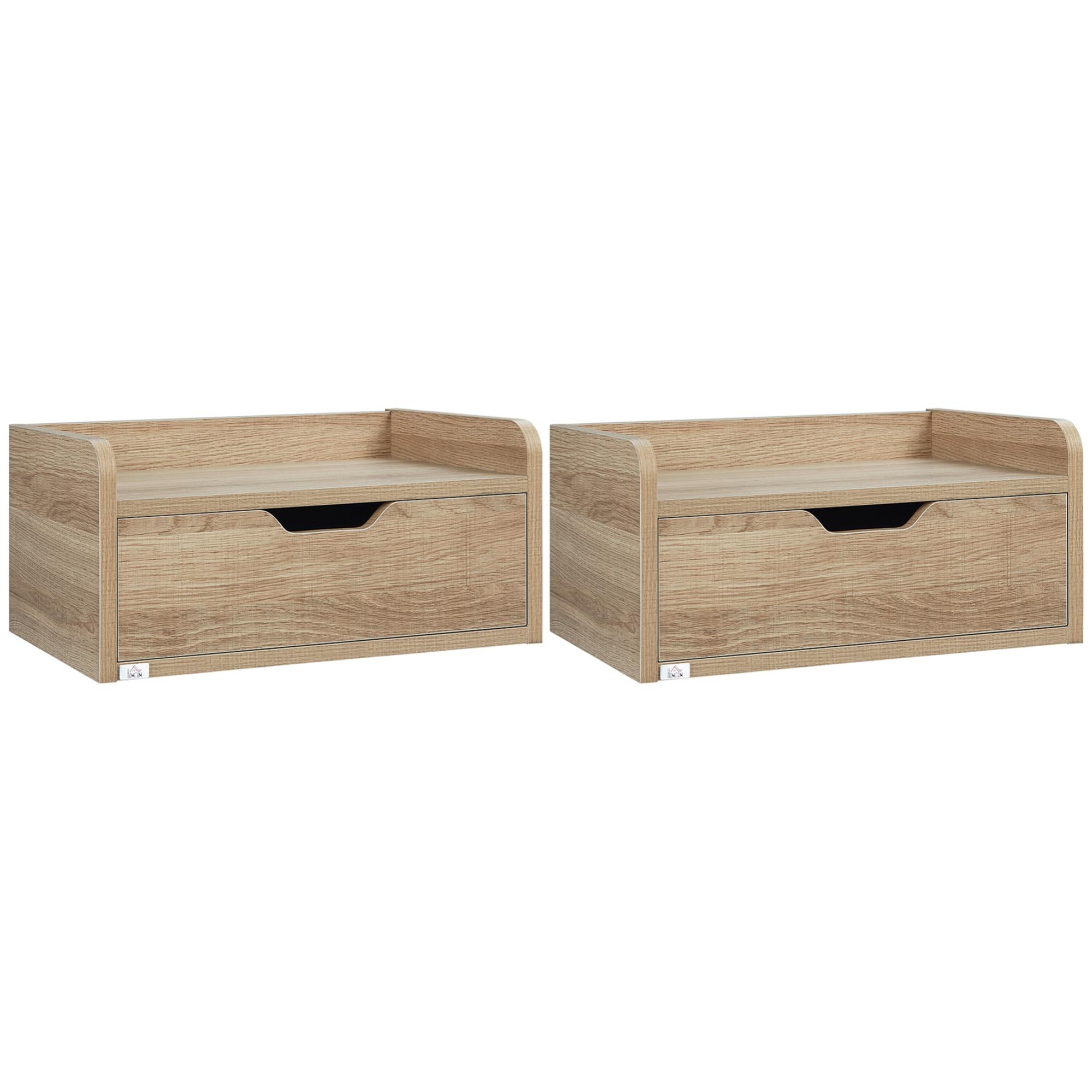 Lot de 2 tables de chevet murales avec tiroir coulissant | Leroy Merlin
