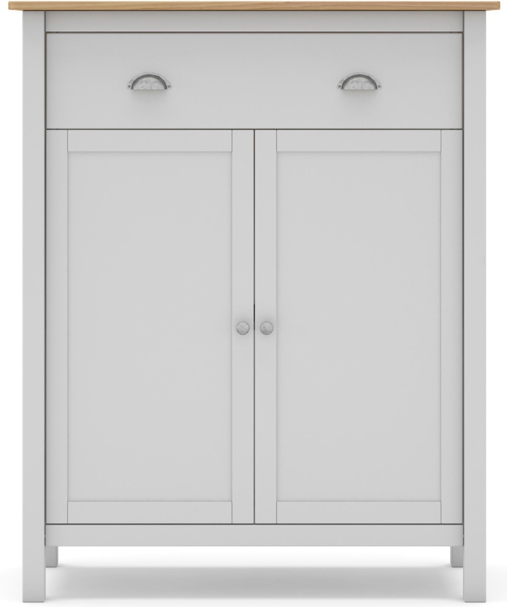 Meuble de rangement, meuble d'appoint en pin massif chêne et blanc ...