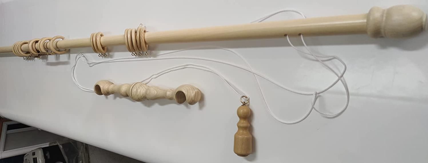 Bastone Tenda in Legno di Alta Qualità, diametro 35 mm a corda colore ...