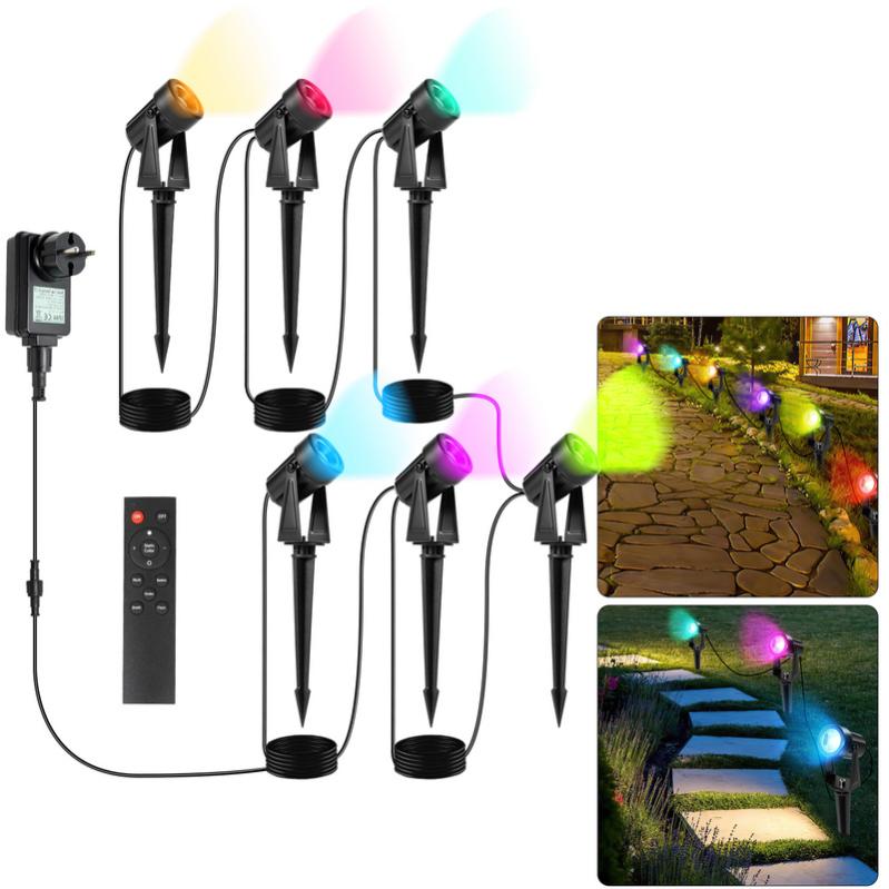 Lot de 6 Spots Piquets Extérieurs, Projecteur de jardin à LED avec ...