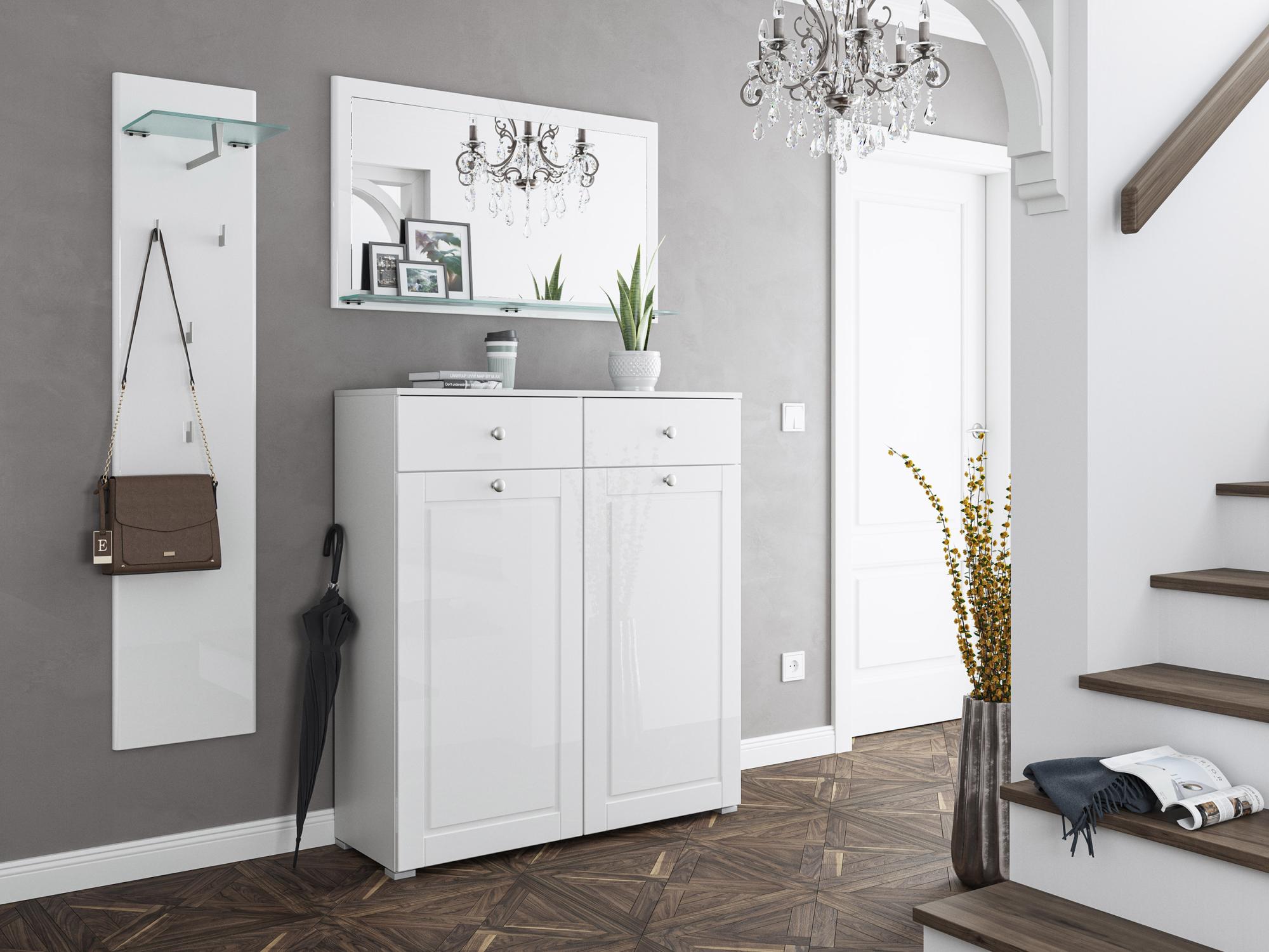 Meubles d'entrée Cottage 3pcs meuble à chaussures 16 paires Blanc-blanc ...