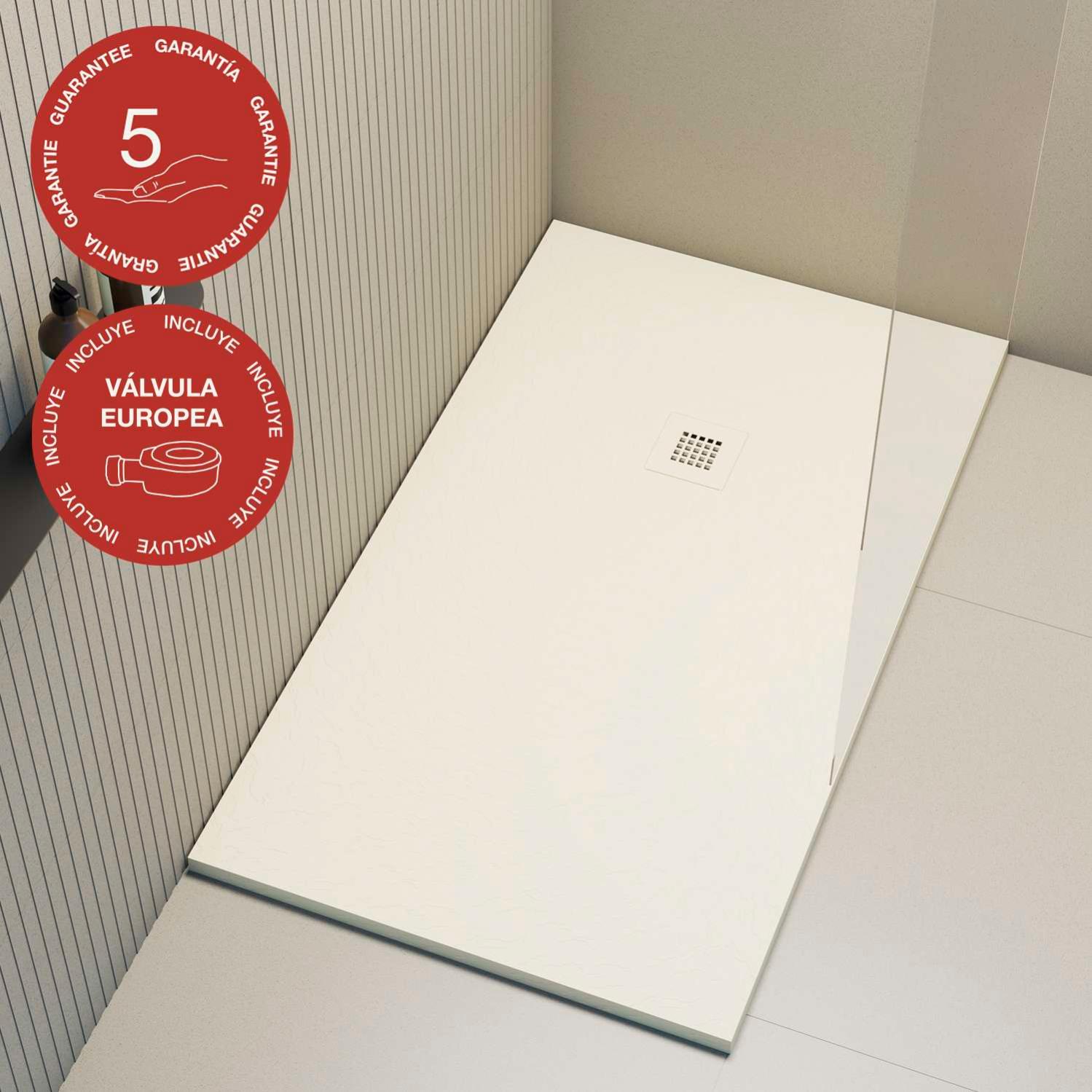 Plato de ducha POALGI - 80x180 cm - Marfil - Serie Hos's - Extraplano y ...