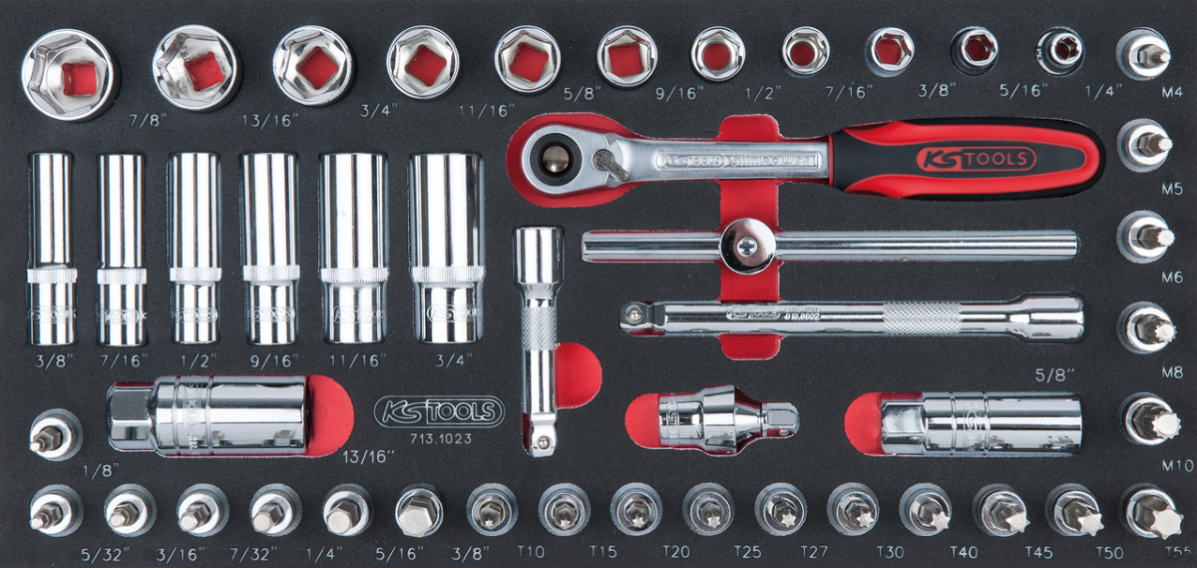 KSTOOLS - Module de douilles et accessoires ULTIMATE® 3/8" en pouces, 46 pièces - 713.1023 ...