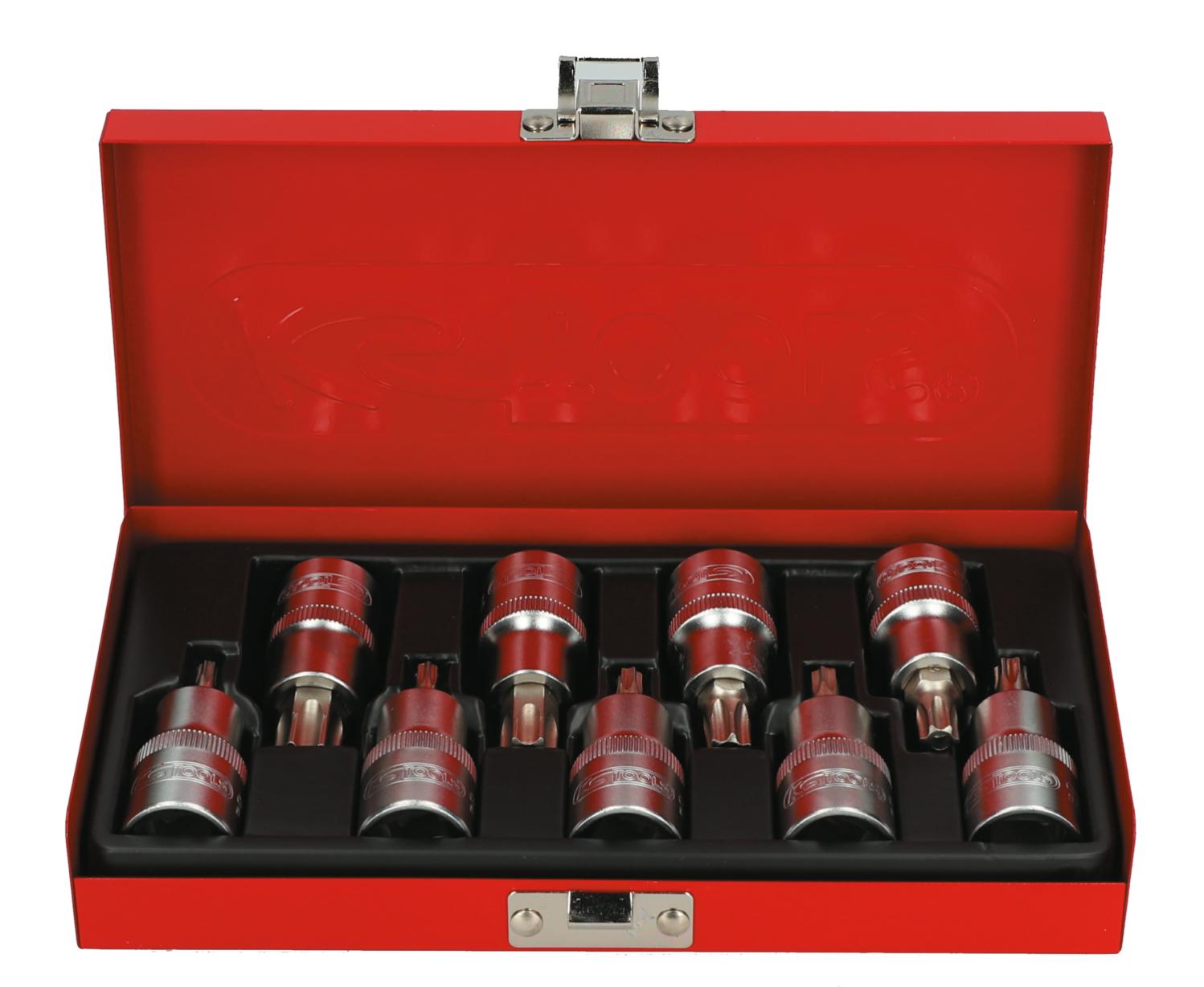 KS TOOLS - Coffret de 9 douilles tournevis TORX® percé 1/2", T20 à T60 - 922.1802 | Bricoman