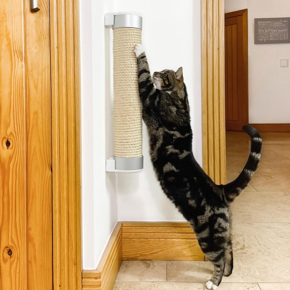 Sovecanap - Joli griffoir chat mural en sisal, cache blanc, 12x12x75cm ...