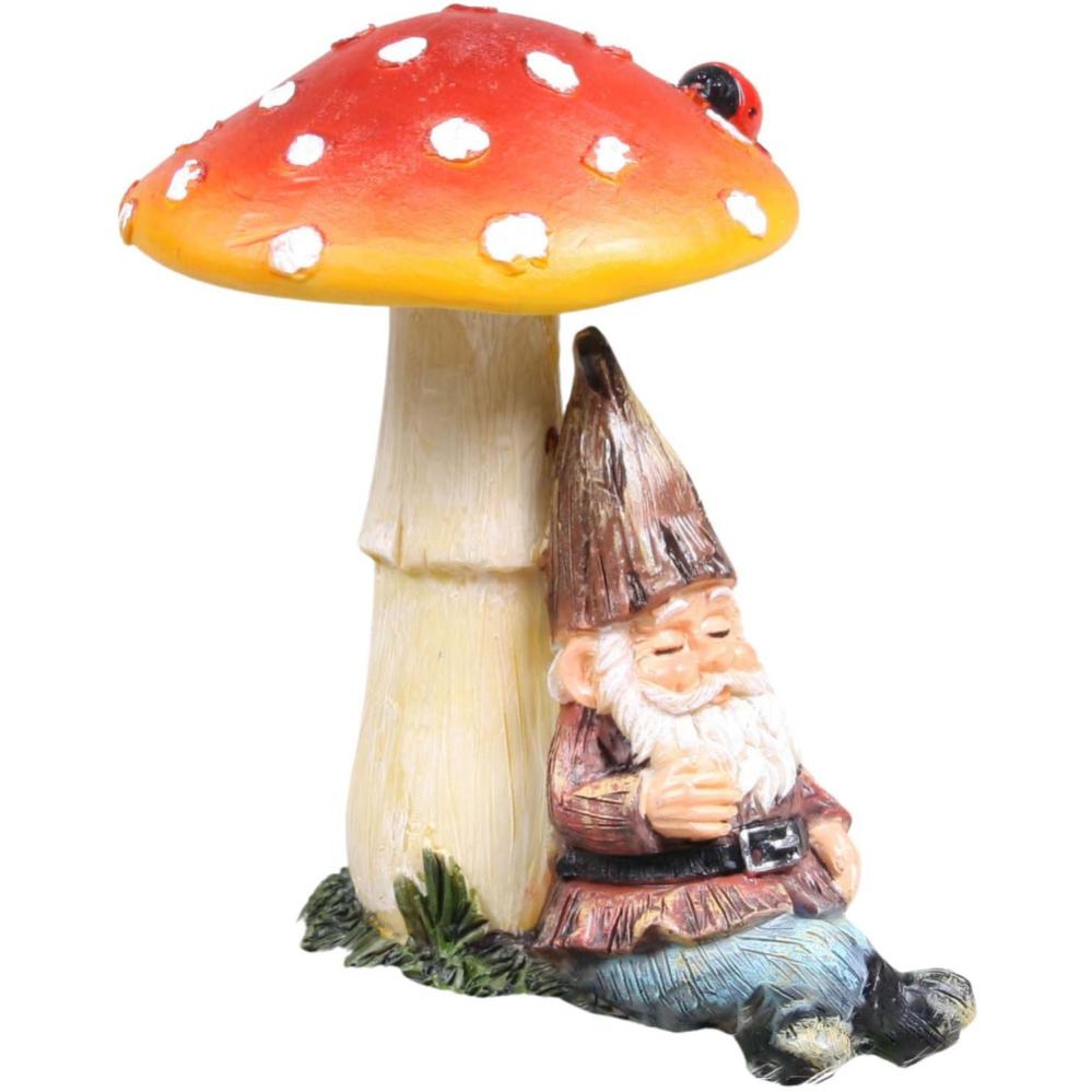 Mini gnomo da giardino in resina Fungo seduto | Leroy Merlin