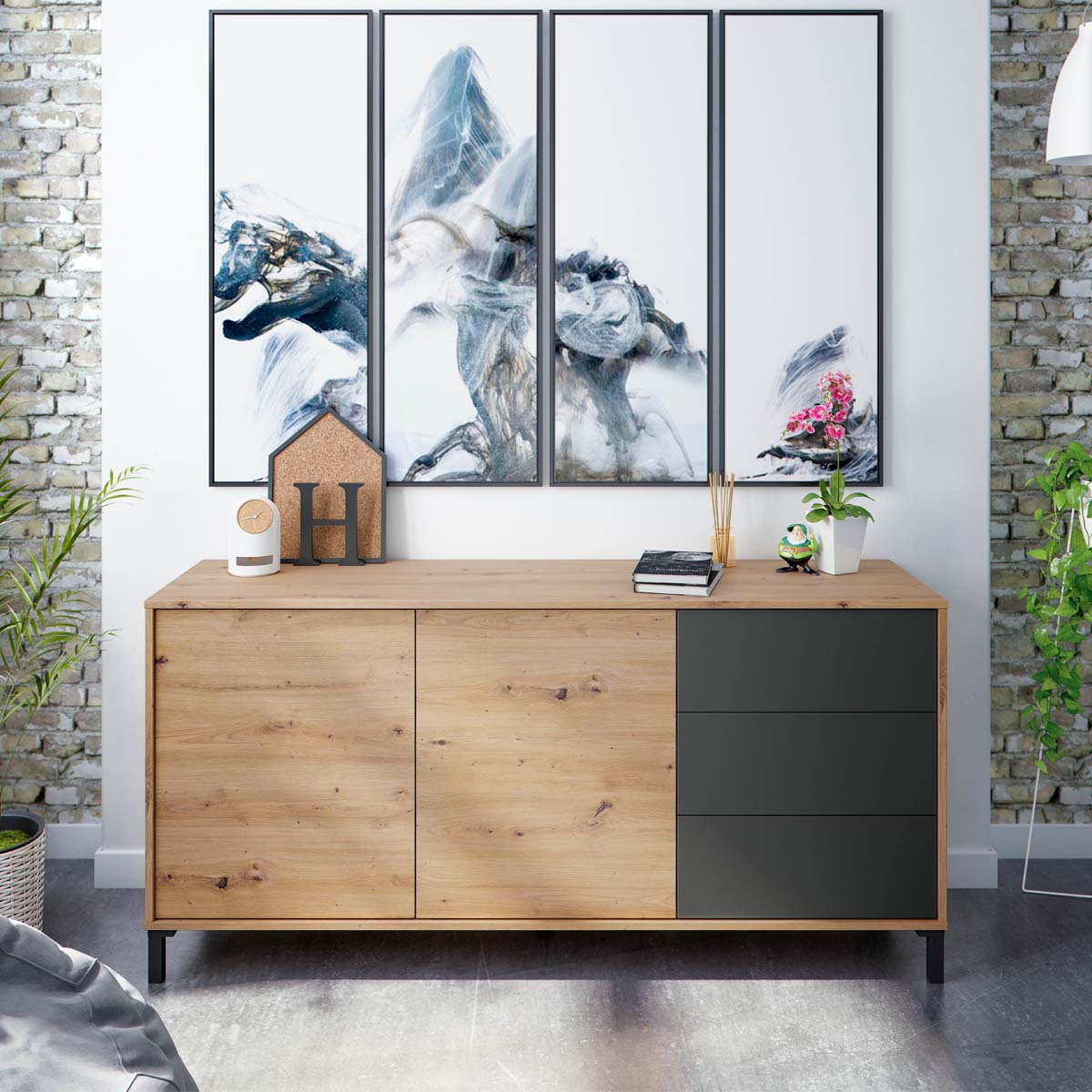 Mobile credenza buffet moderno soggiorno salotto camera letto ROVERE ...