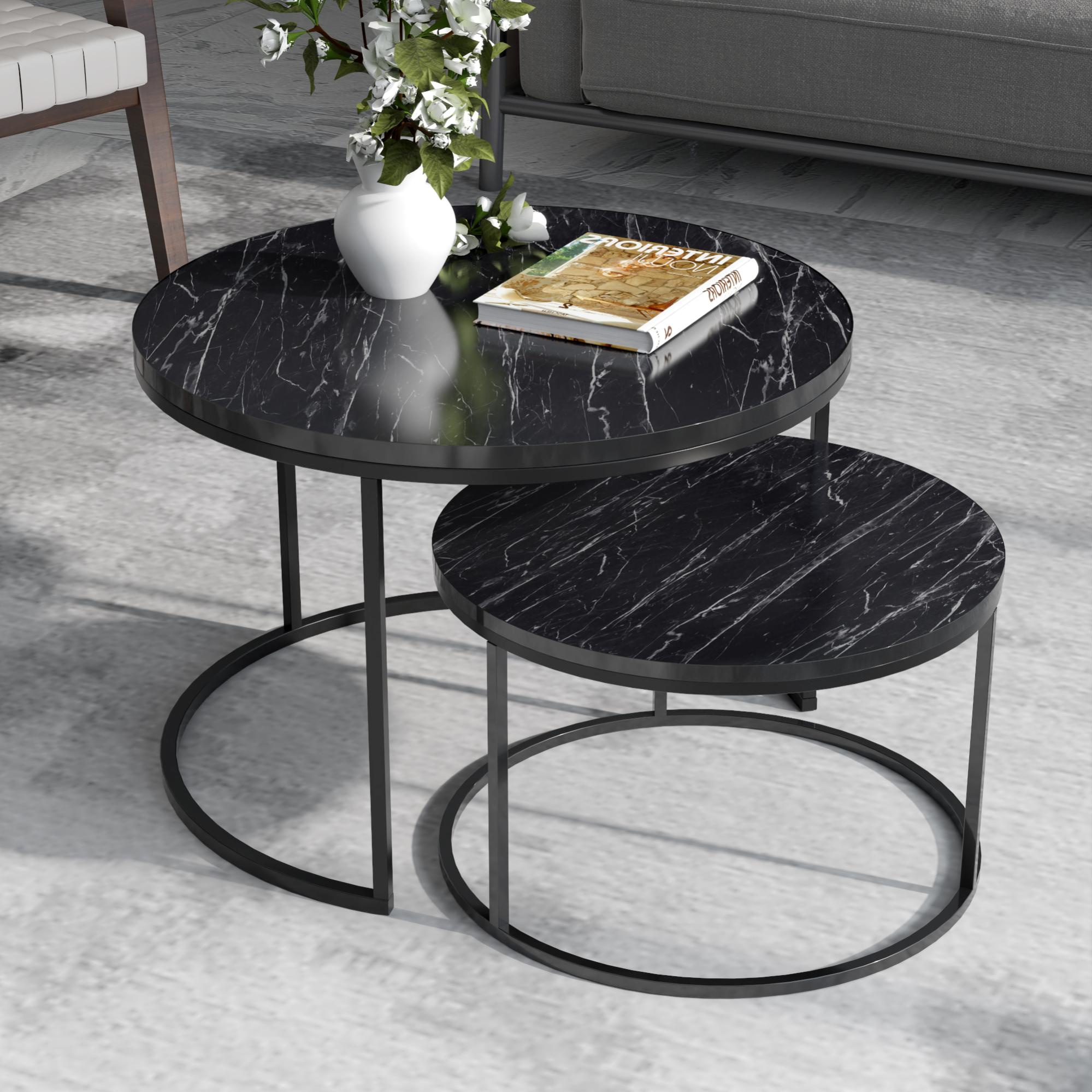 Set 'Skagen' di 2 Tavolini Bassi da Salotto Tavolini Sovrapponibili con ...
