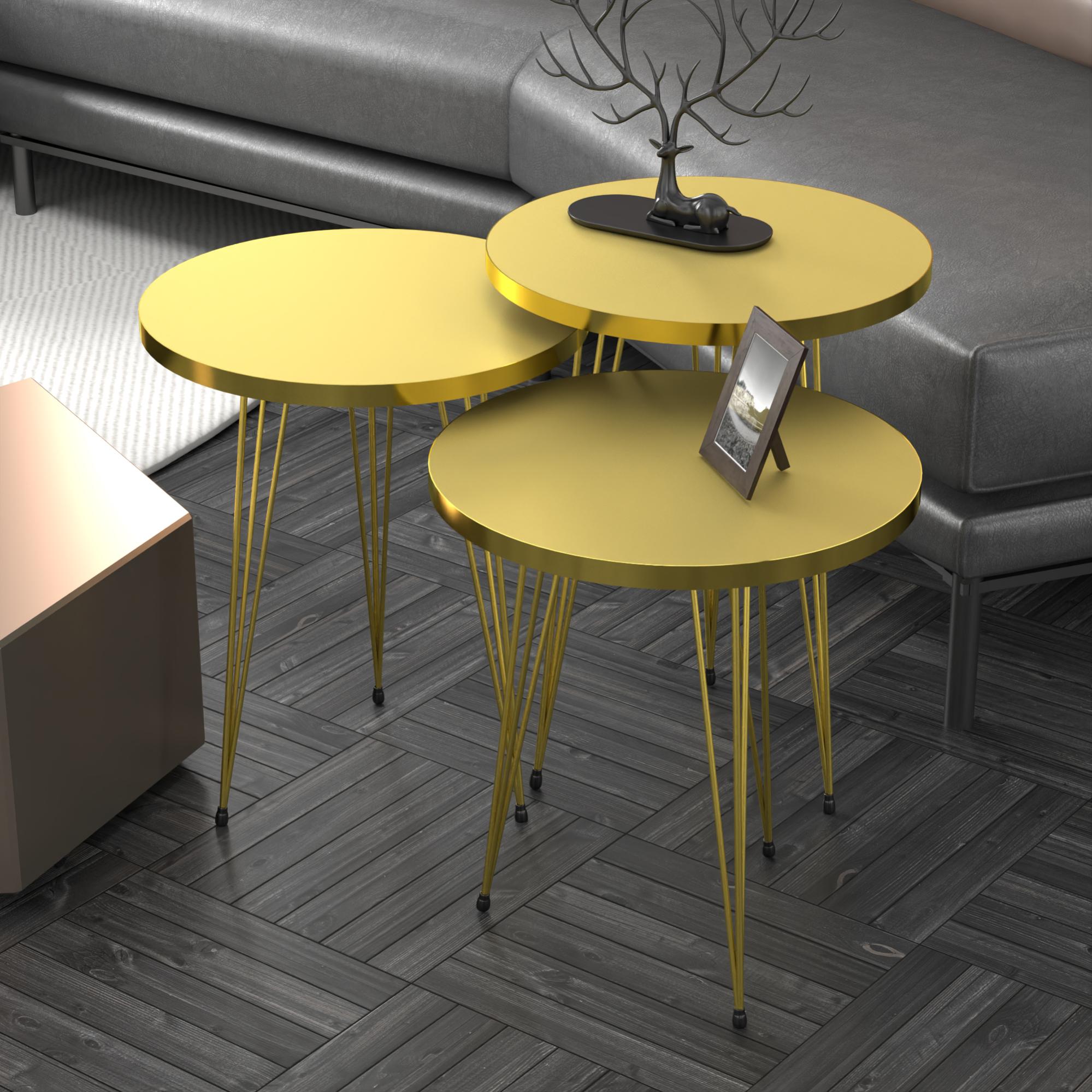 Set 'Skibby' di 3 Tavolini da Salotto Tavolini Bassi a Treppiede in ...